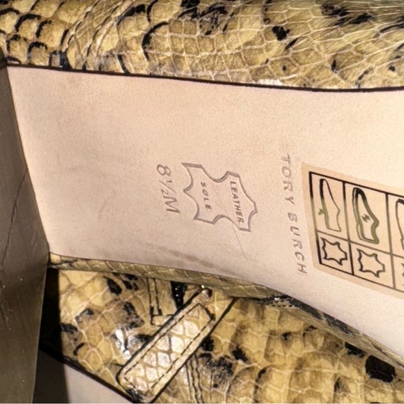 Tory Burch | Shoes | New Tory Burch Snake Embossed Leather Sole Knee ...